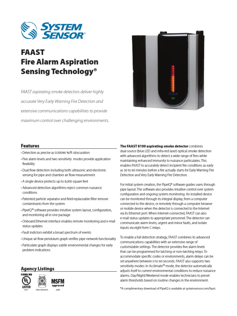 Faast Fire Alarm Aspiration Sensing Technology® | PDF | Relay | Computing