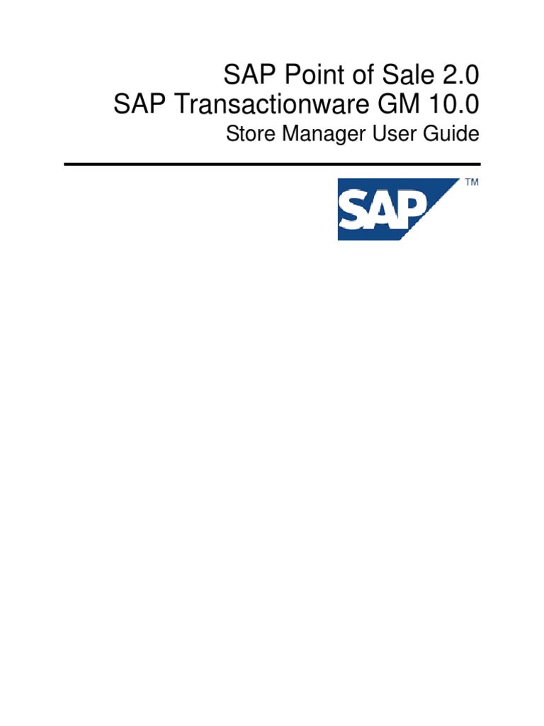 POS20 TGM Store Manager User Guide | PDF | Point Of Sale | Deposit Account