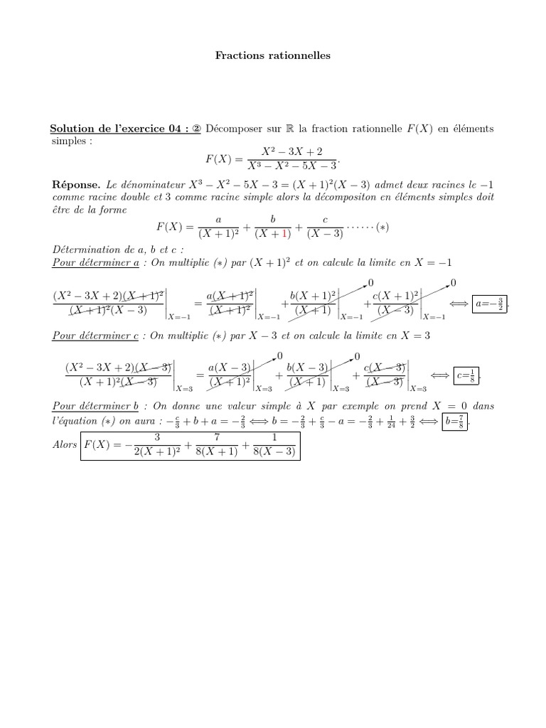 Fractions Rationnelles | PDF | Mathématiques | Objets mathématiques