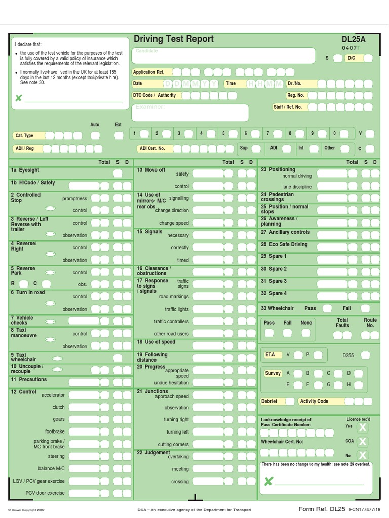 Driving Test Report: D D Mmyy HHMM | PDF | Traffic | Road