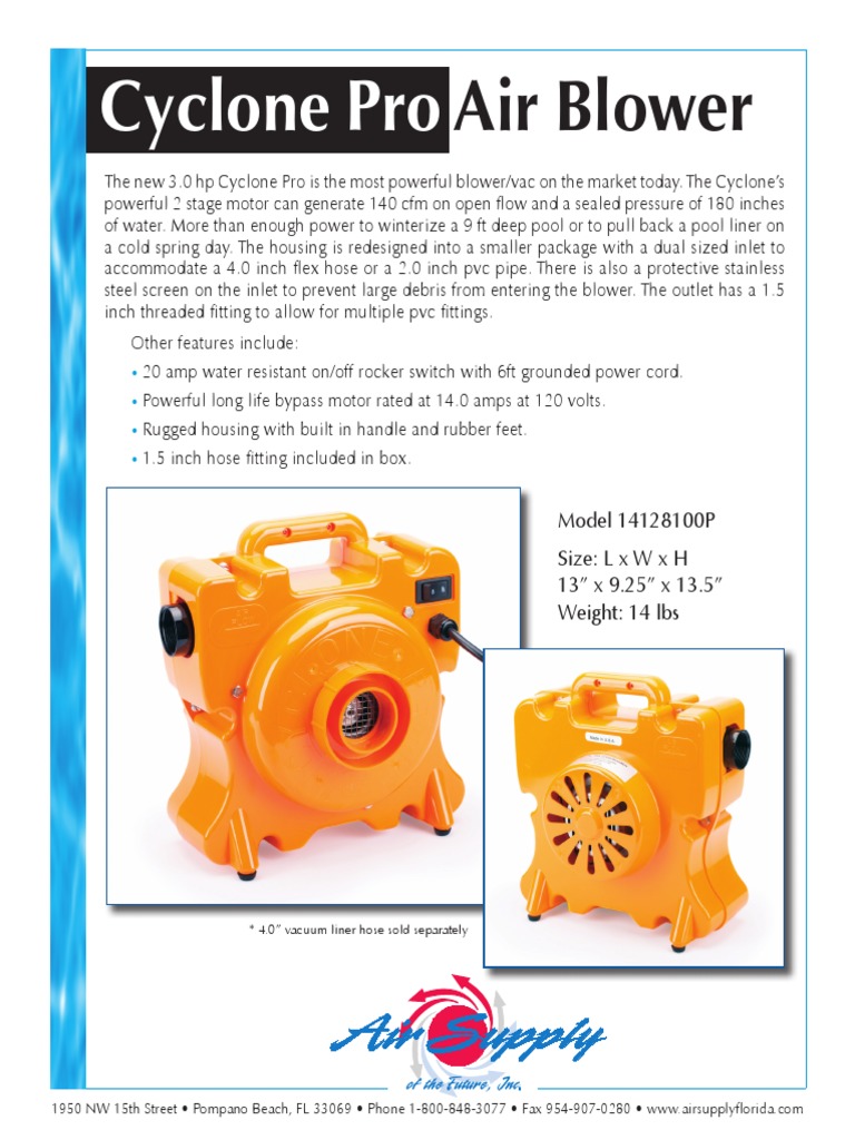 Cyclone Pro Flyer Air Supply of The Future Inc | PDF