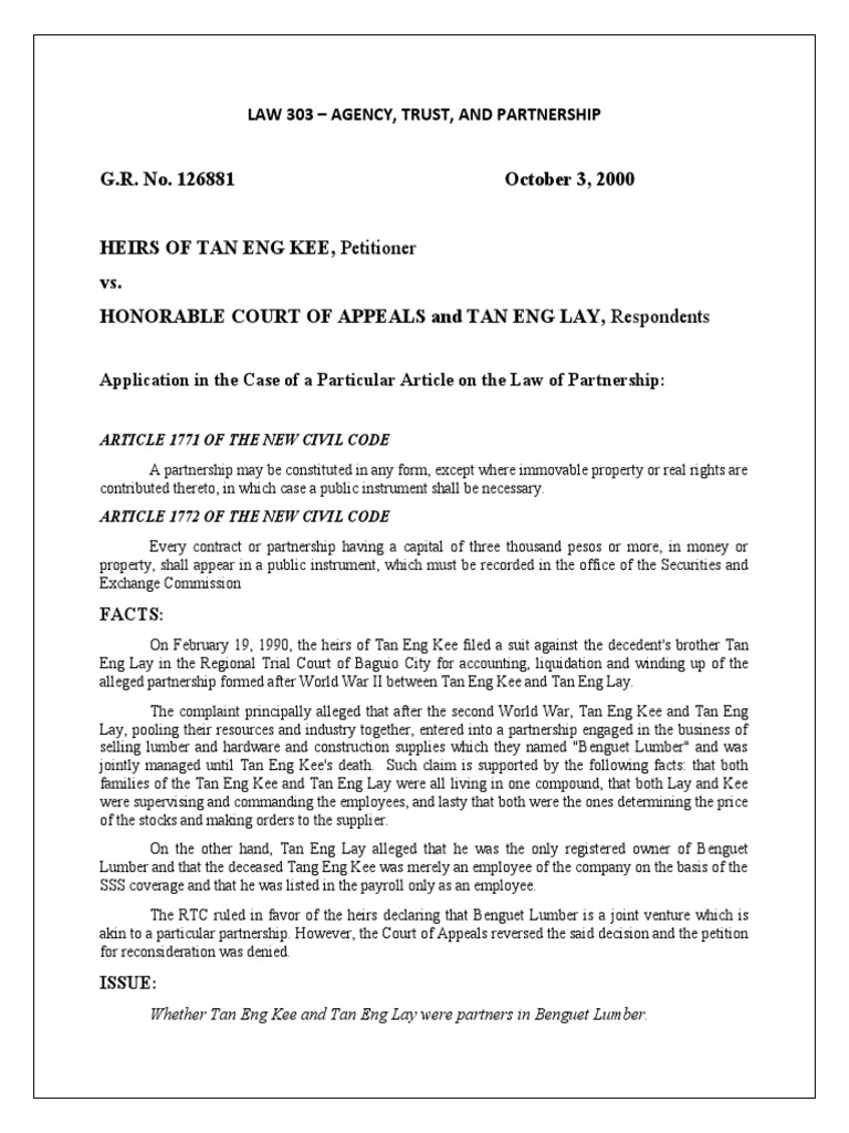 Heirs of Tan Eng Kee vs. CA | PDF | Appeal | Question Of Law
