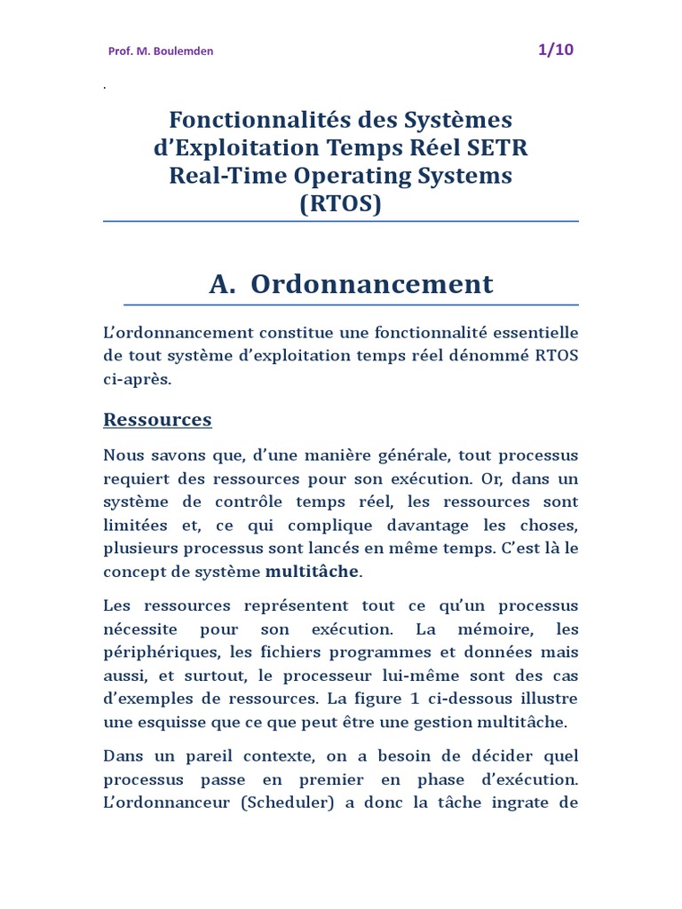 Ordonnancement et Algorithmes RTOS | PDF | Ordonnancement dans les ...