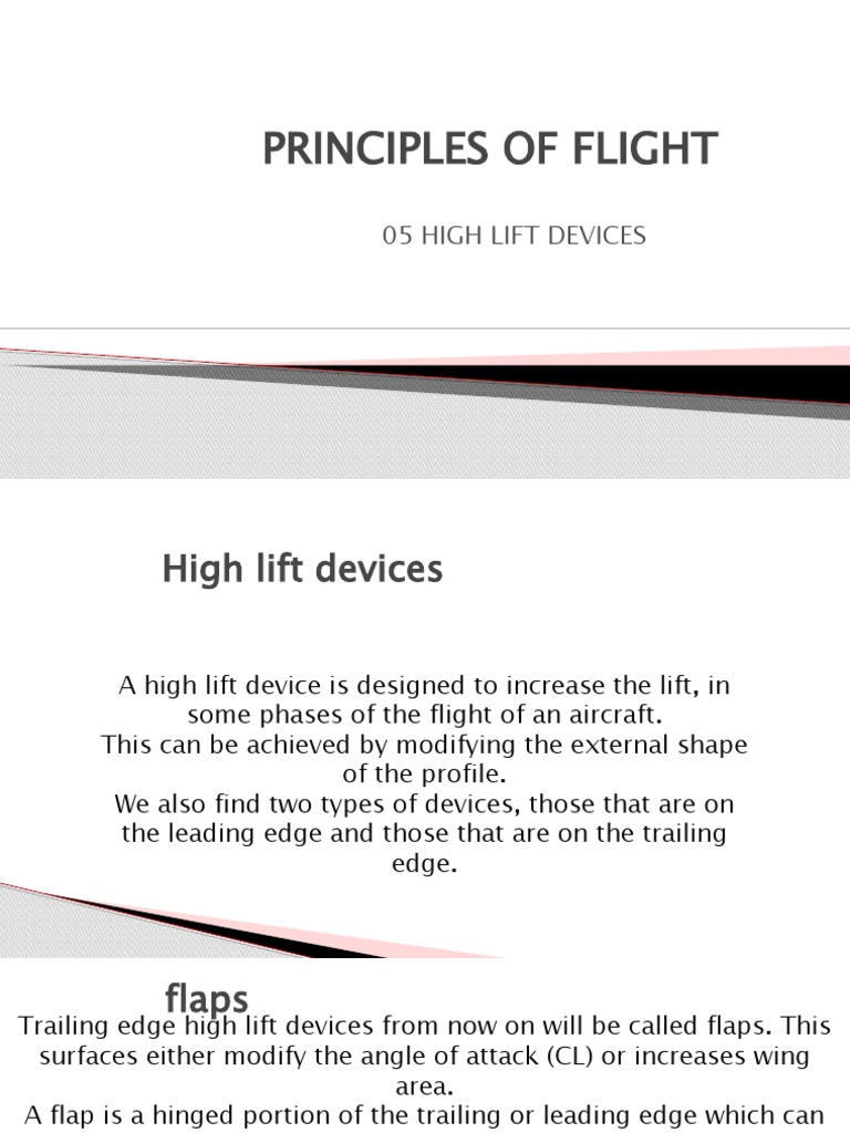 High Lift Devices in Aircraft Design | PDF | Flap (Aeronautics) | Lift ...