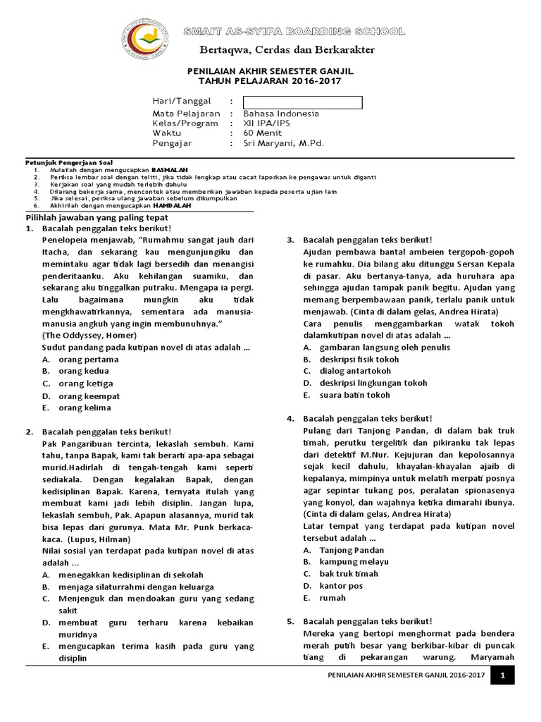 Bahasa Indonesia - Kelas 12 - Sri Maryani | PDF | Seni & Disiplin Bahasa | Fiksi Umum