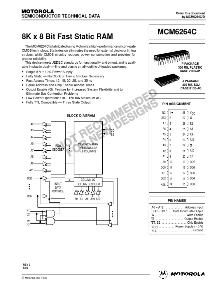 Motorola 6264 | Random Access Memory | Electronic Circuits
