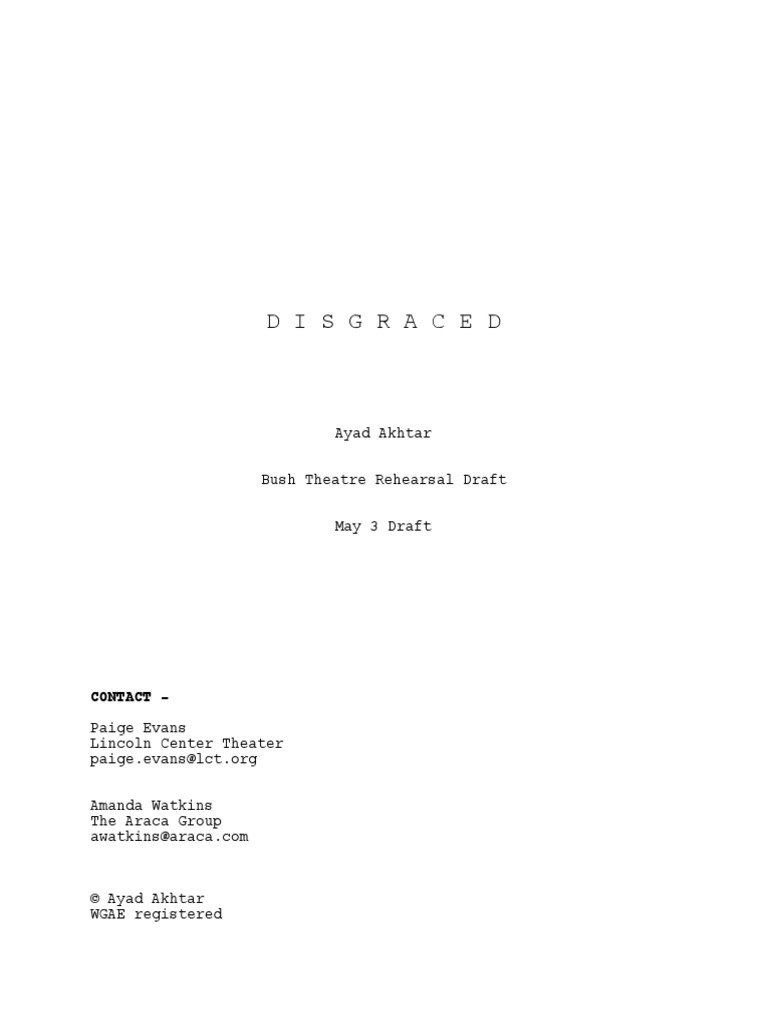 Akhtar, Ayad (DISGRACED) | PDF