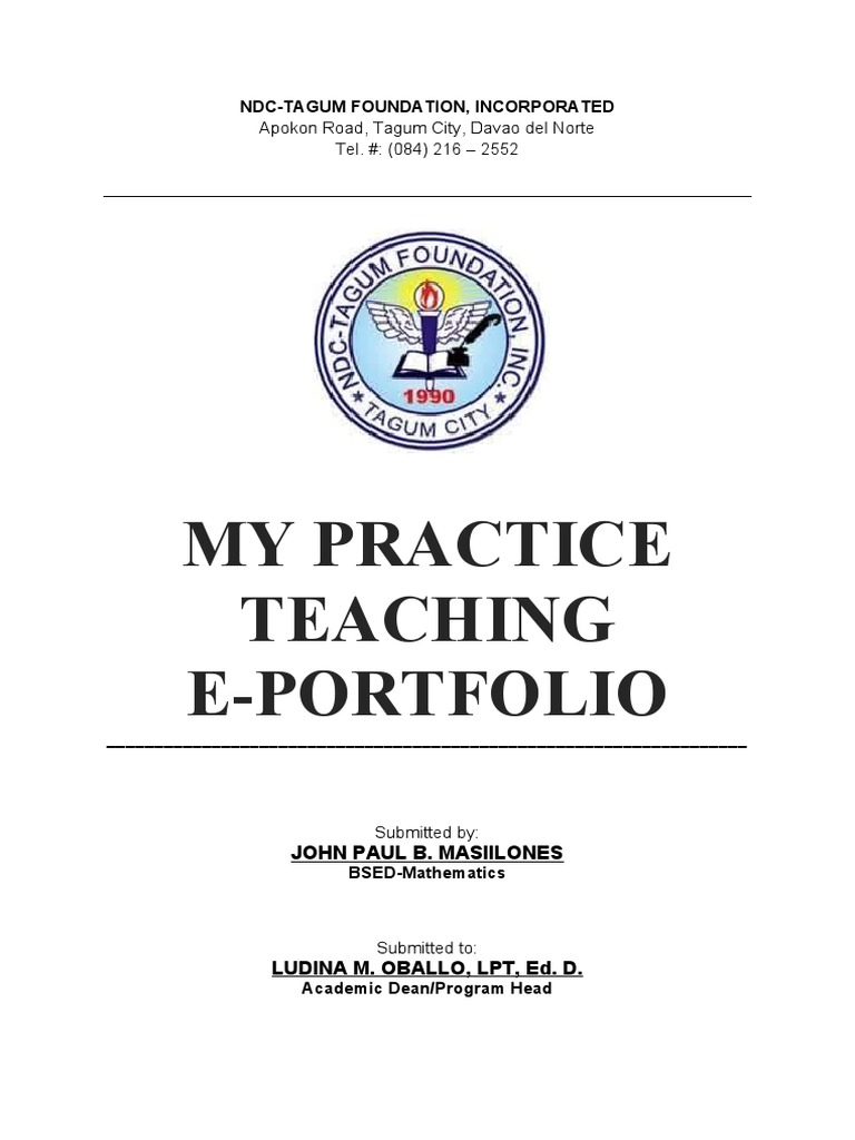 My Practice Teaching E-Portfolio: Ndc-Tagum Foundation, Incorporated ...