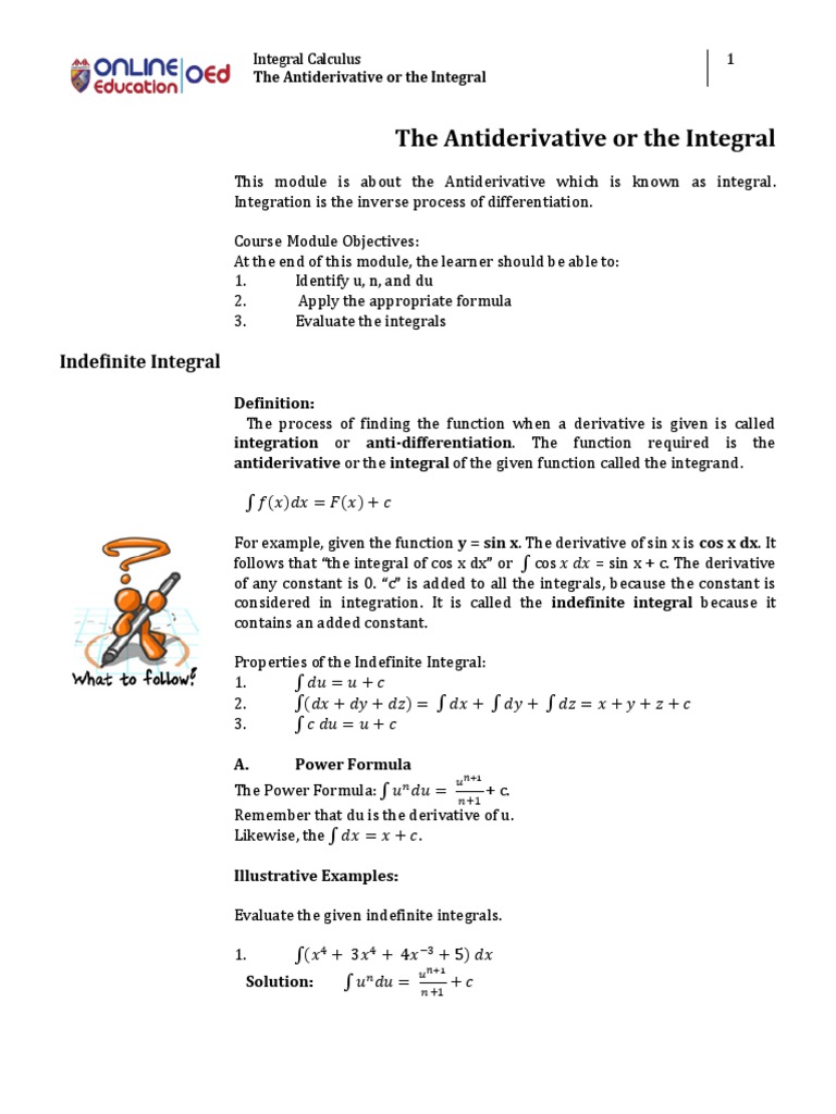 Anti Derivative of The Integral | PDF | Integral | Mathematical Objects