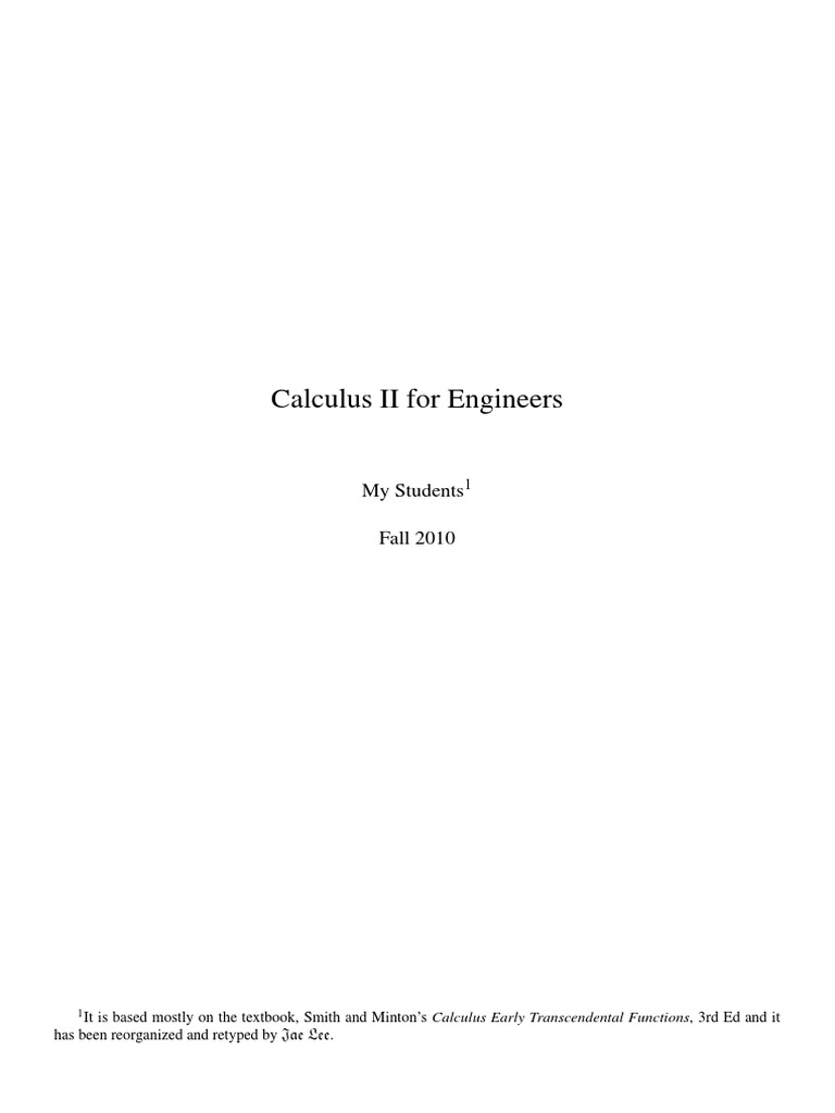 Calculus II For Engineers | PDF | Derivative | Mathematical Concepts