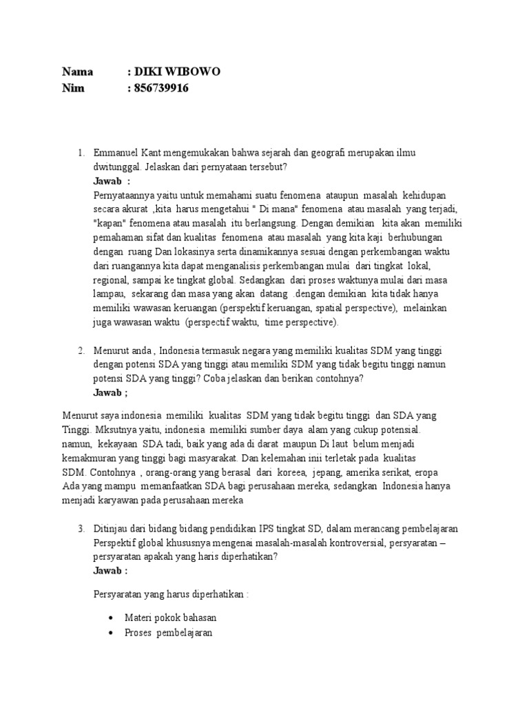 DIKI WIBOWO Perspektif Global | PDF