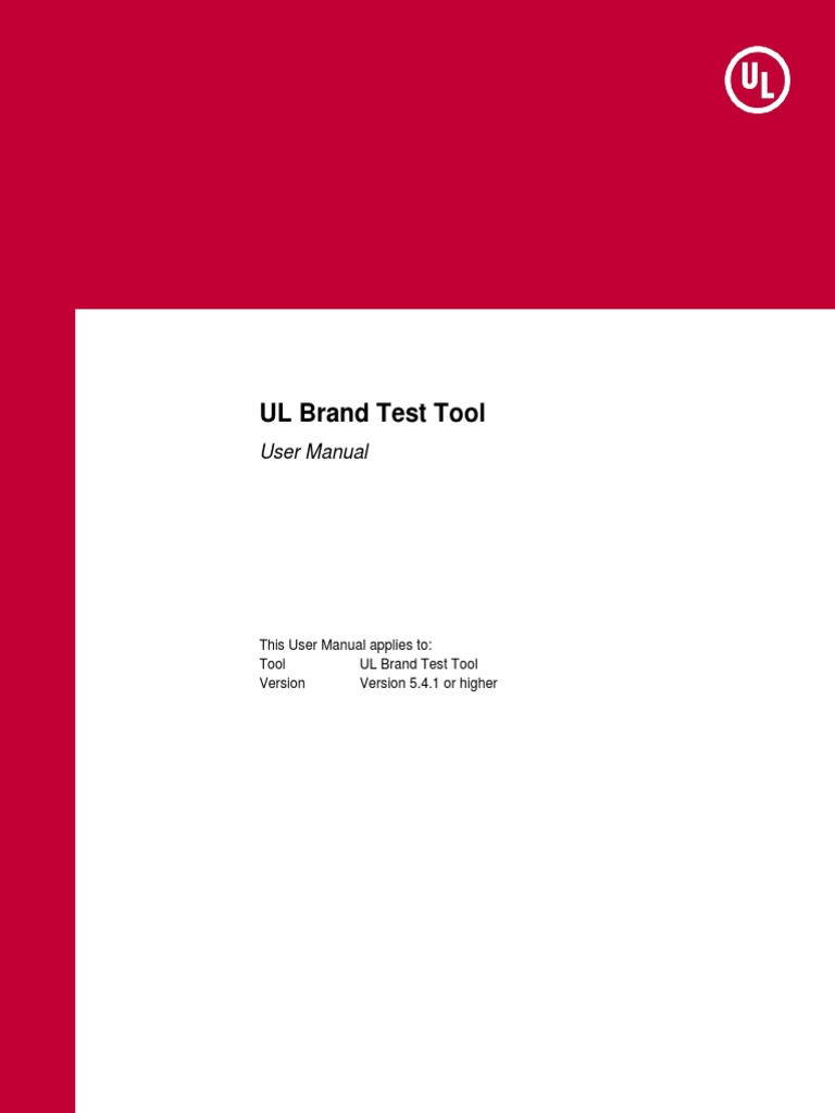UL Brand Test Tool - User Manual | PDF | Emv | Usb