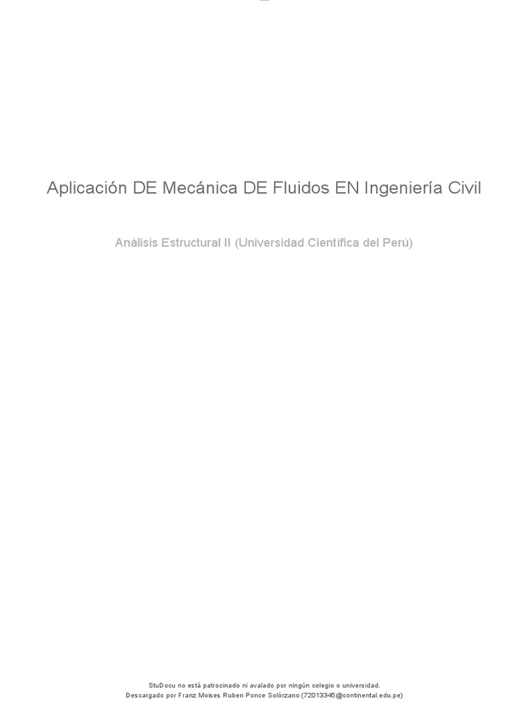 Aplicacion de Mecanica de Fluidos en Ingenieria Civil | PDF ...
