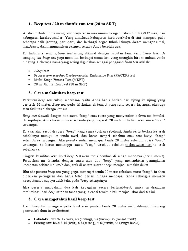 Beep Test | PDF