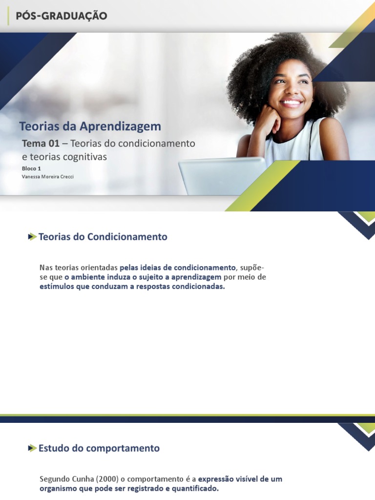 Teorias do Condicionamento Clássico e Operante e Teorias Cognitivas da ...