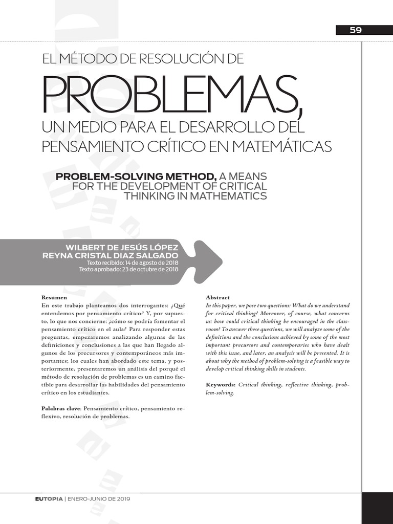 Método de resolución de problemas | PDF | Evidencia | Aprendizaje