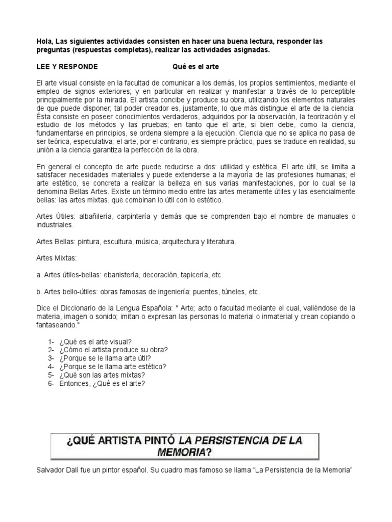 Reading Comprehension 6 | PDF | Salvador Dalí | Surrealismo