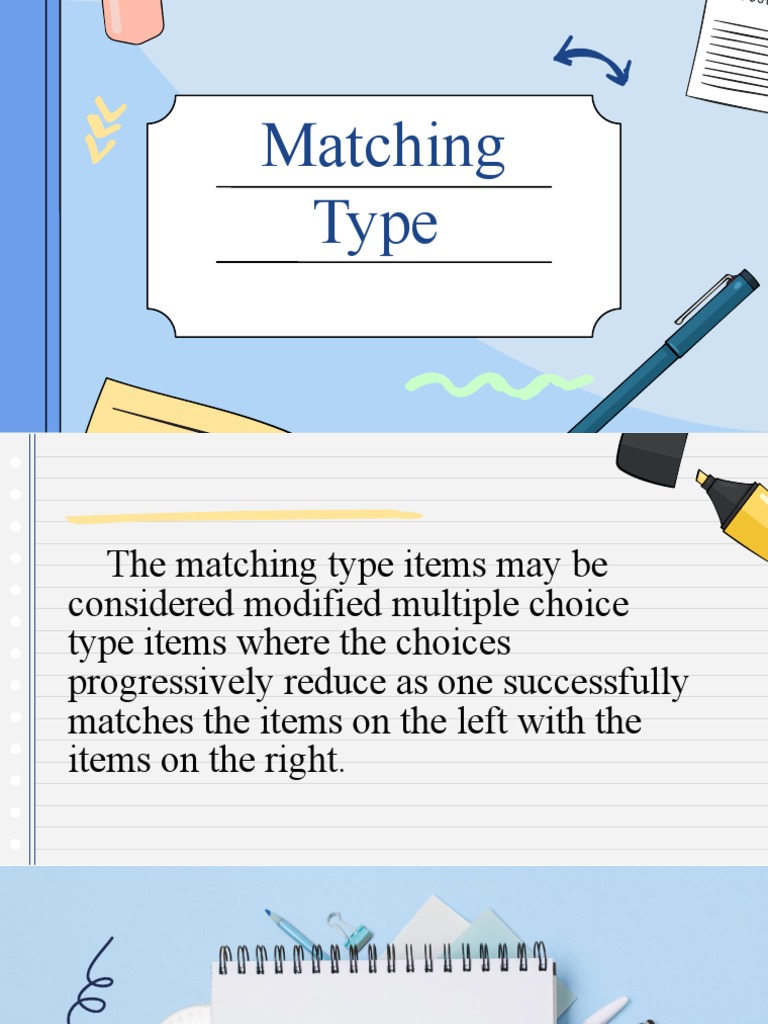 Matching Type | PDF | Cognition | Learning