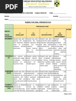 Oral Exam Rubric | PDF | Fluency | Rubric (Academic)