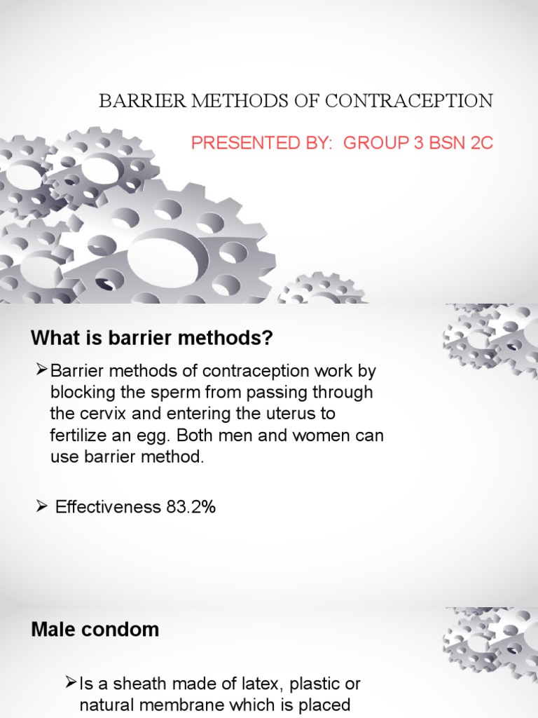 Barrier Methods of Contraception | PDF | Condom | Birth Control