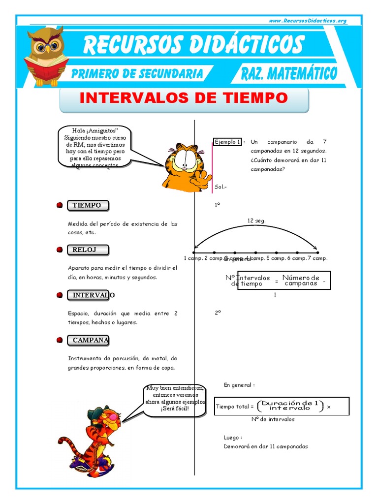 Intervalos de Tiempo para Primero de Secundaria | PDF | Reloj