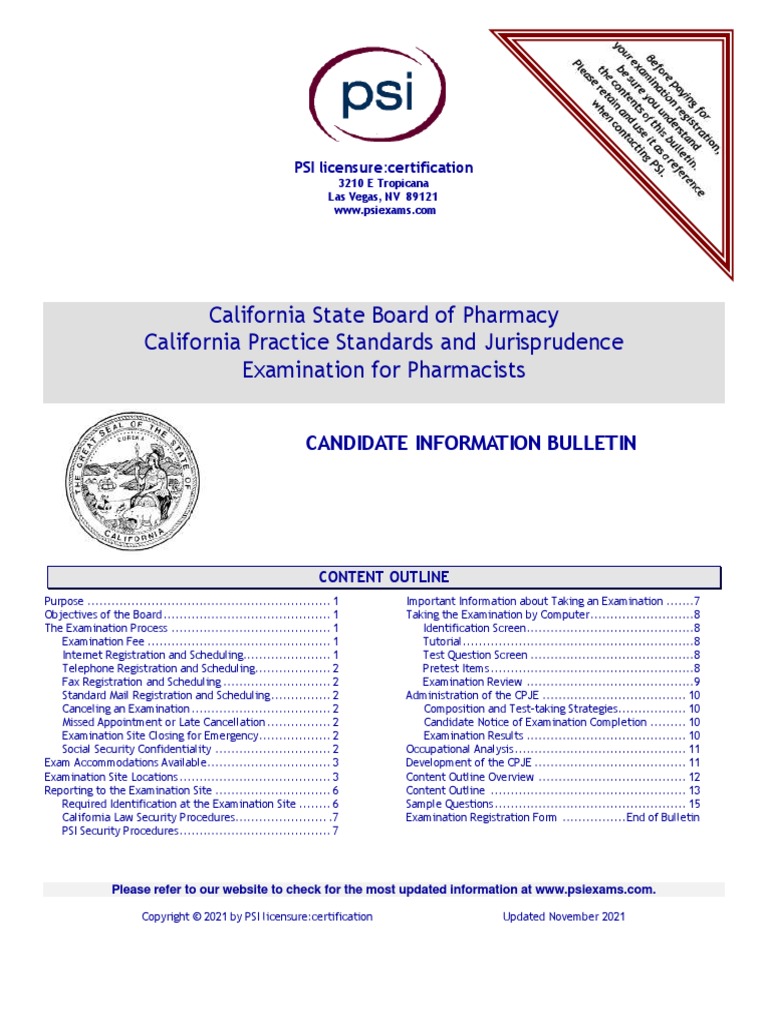 California State Board of Pharmacy California Practice Standards and ...
