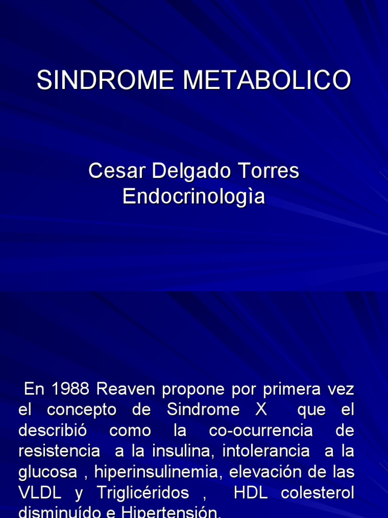 Sd. Metabolico | PDF | Síndrome metabólico | Resistencia a la insulina
