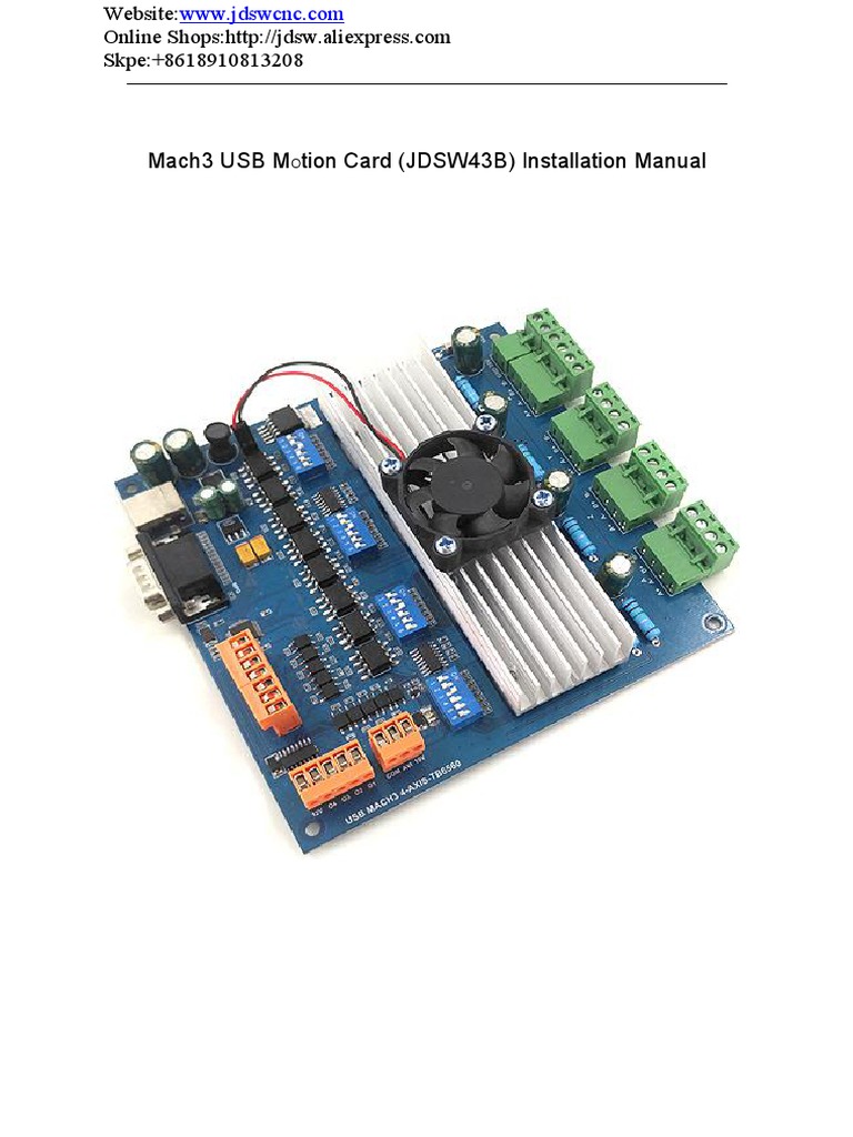Mach3 USB Motion Card (JDSW43B) Installation Manual | PDF | Electric Motor | Input/Output