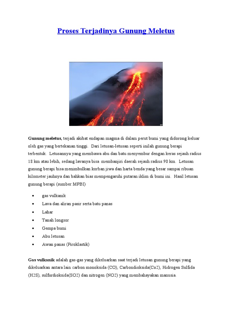 Proses Terjadinya Gunung Meletus | PDF