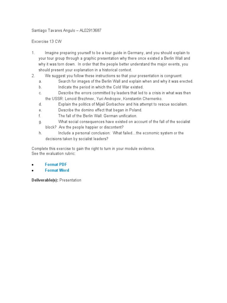 Format PDF Format Word: Deliverable(s) : Presentation | PDF