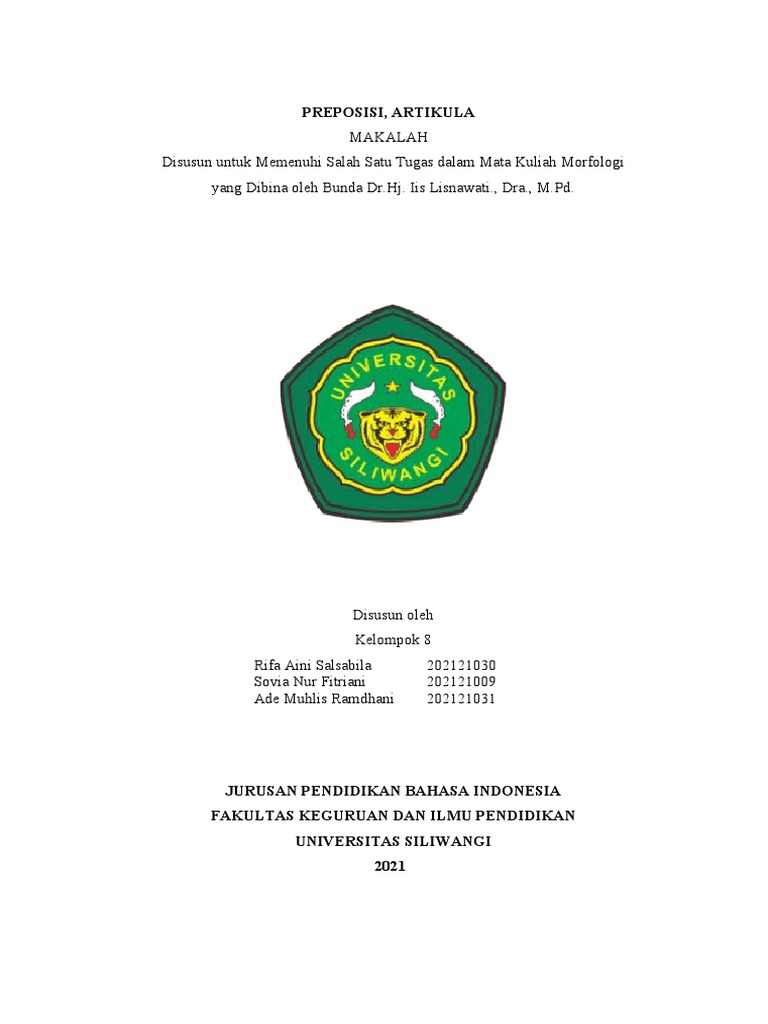 Preposisi dan Artikula dalam Bahasa Indonesia | PDF