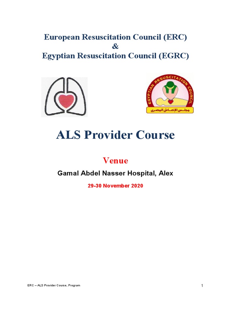 ALS Provider Course: European Resuscitation Council (ERC) & Egyptian ...