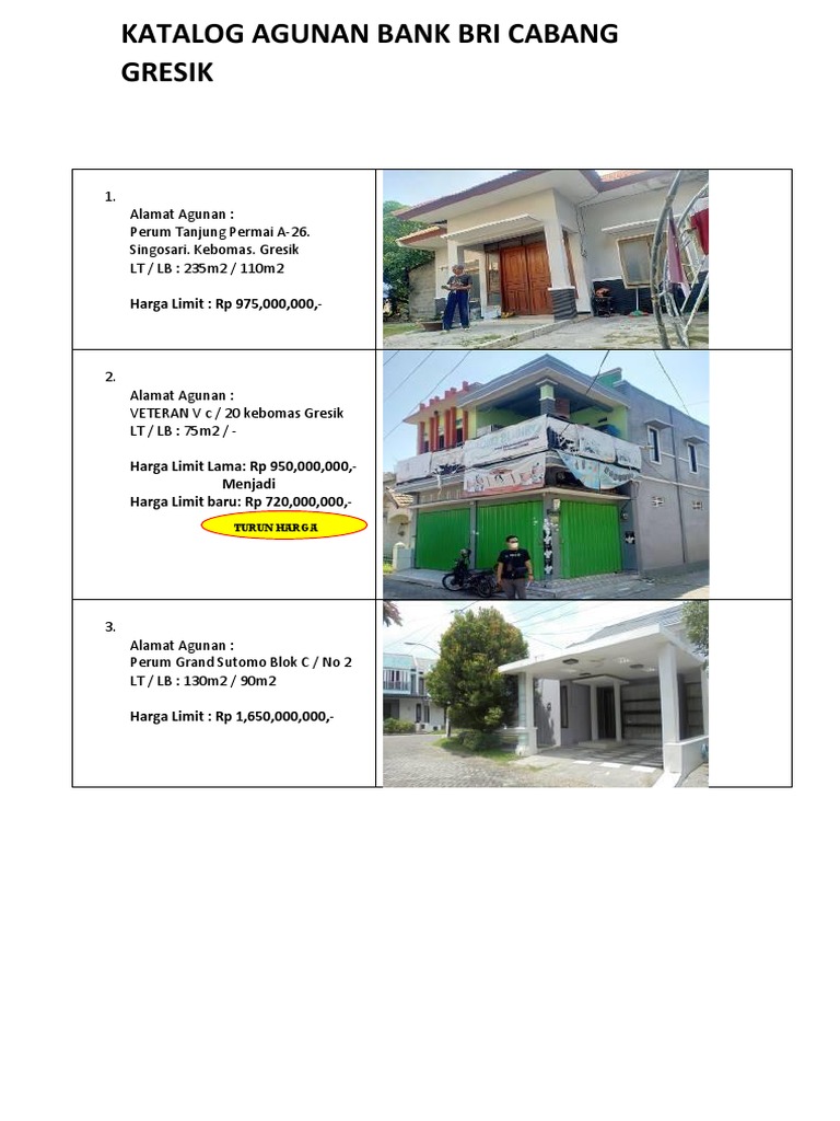 Poster Lelang Gresik HAL 2-1 | PDF | Griya & Taman