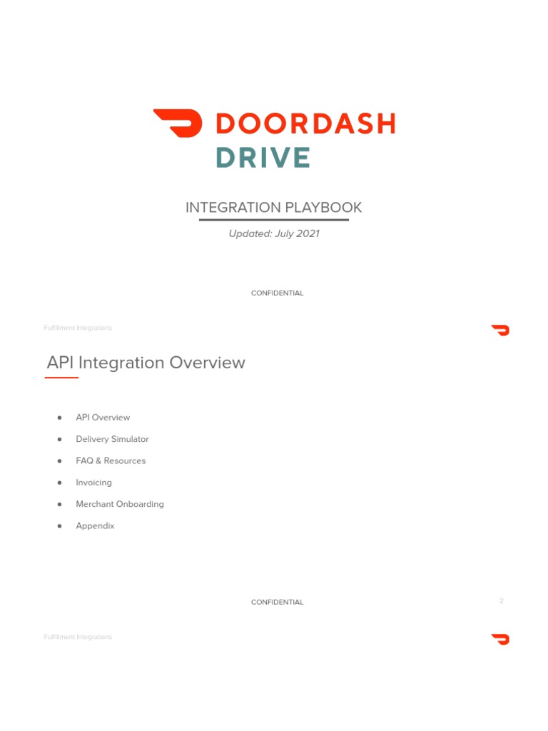 DoorDash API Integration Playbook | PDF | Franchising | Pricing
