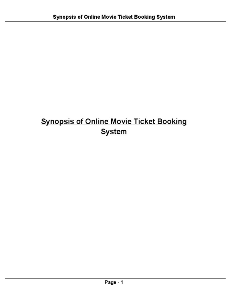 Synopsis of Online Movie Ticket Booking System | PDF | Databases ...