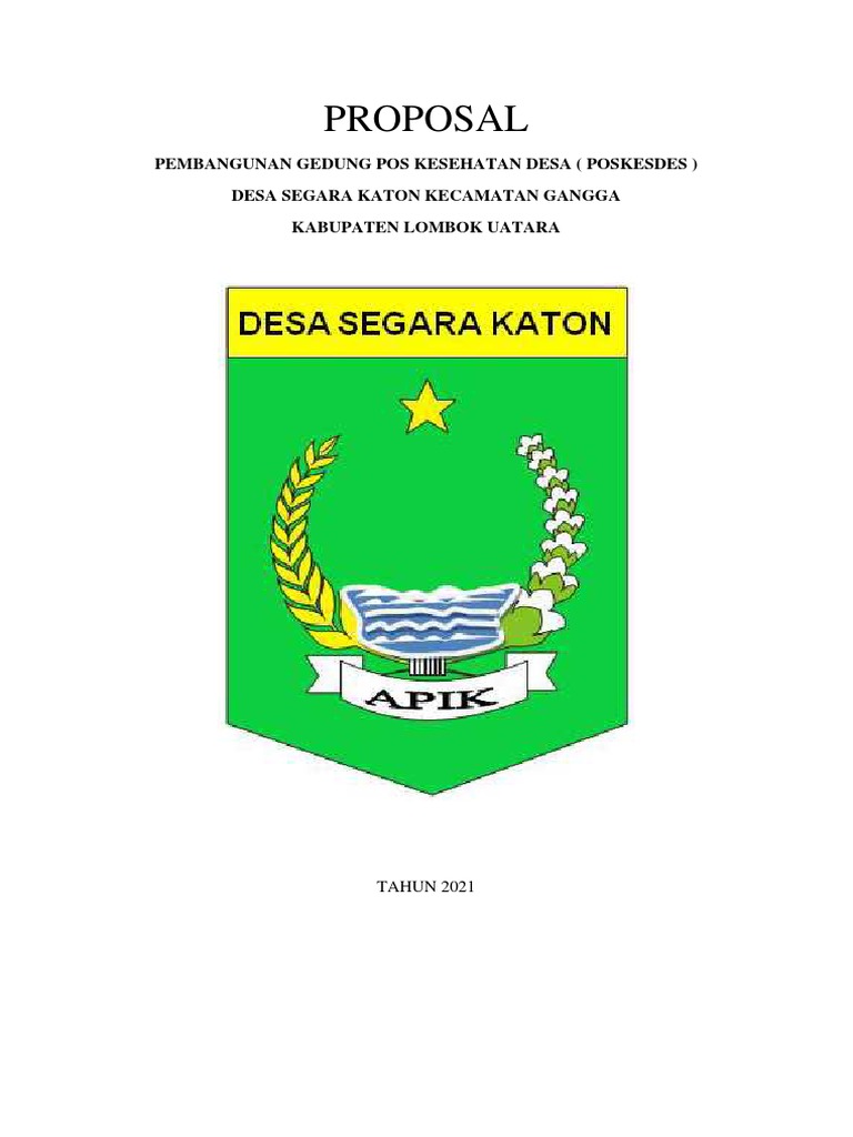 Proposal Poskesdes Segara Katon | PDF