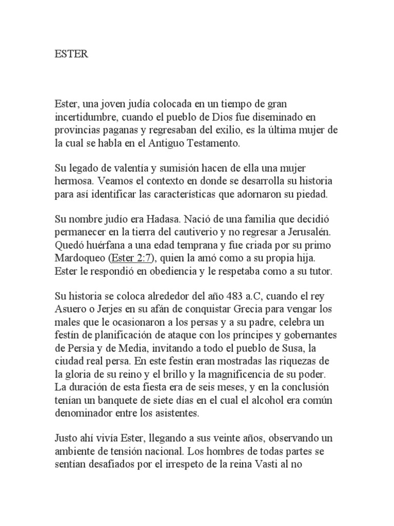 ESTER | PDF | Esther | Libro de Ester