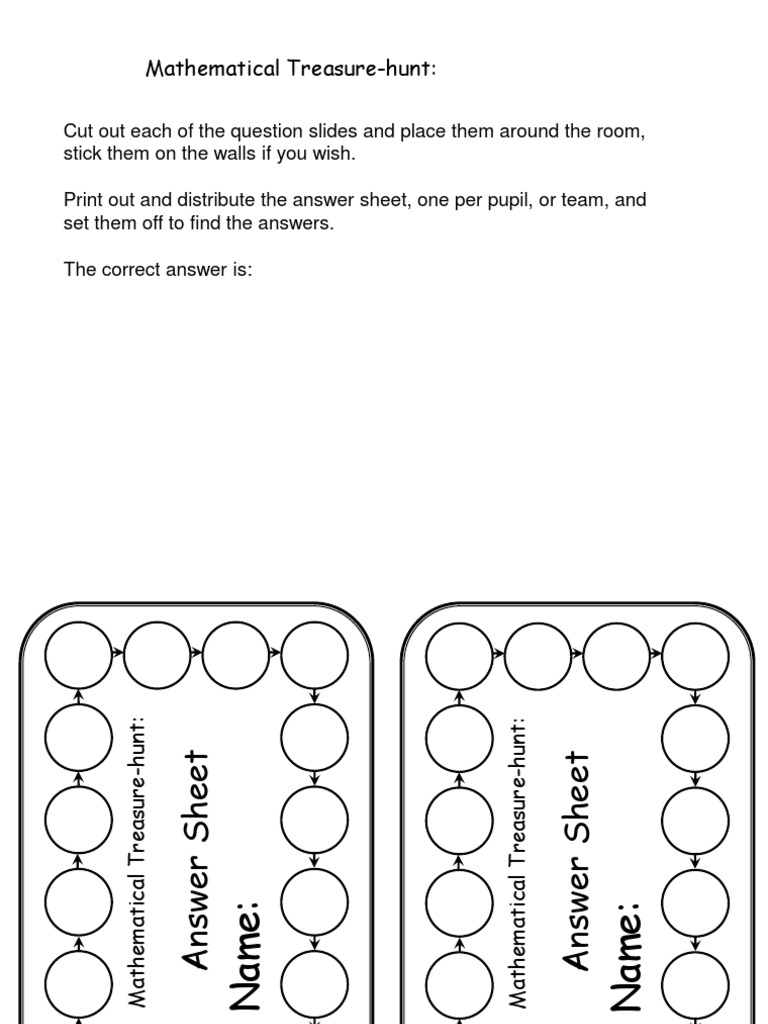7D Treasure Hunt Template | PDF | Teaching Methods & Materials