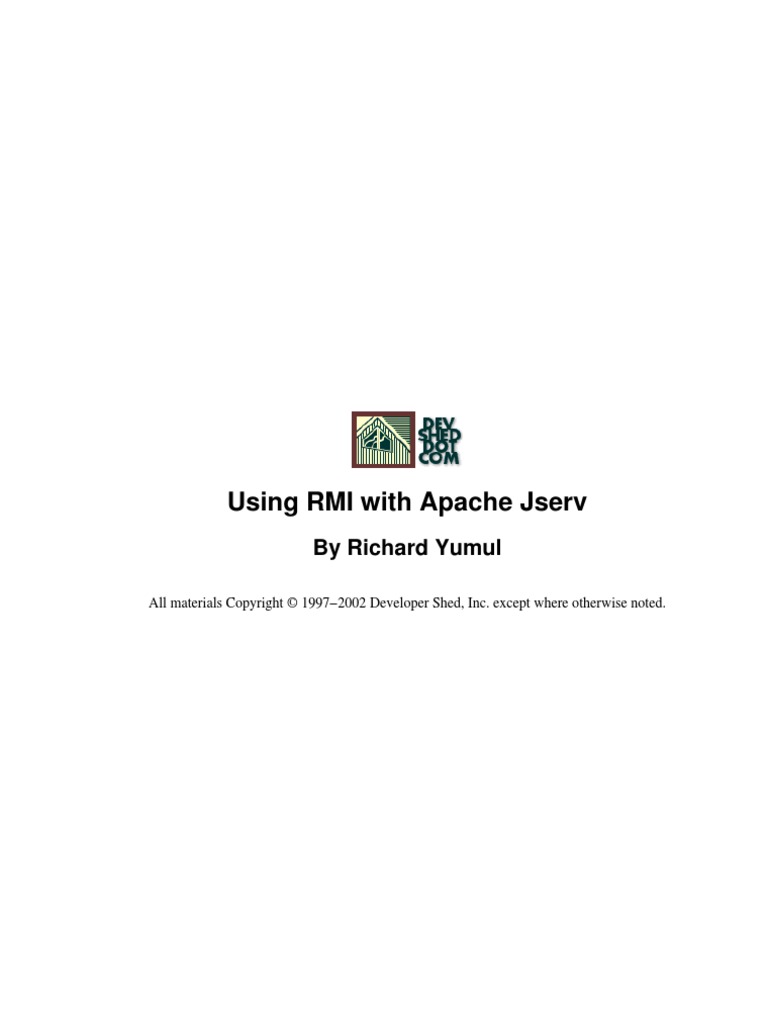 Server Side - Java - Using Rmi With Apache Jserv | PDF | Java Servlet | Application Programming ...