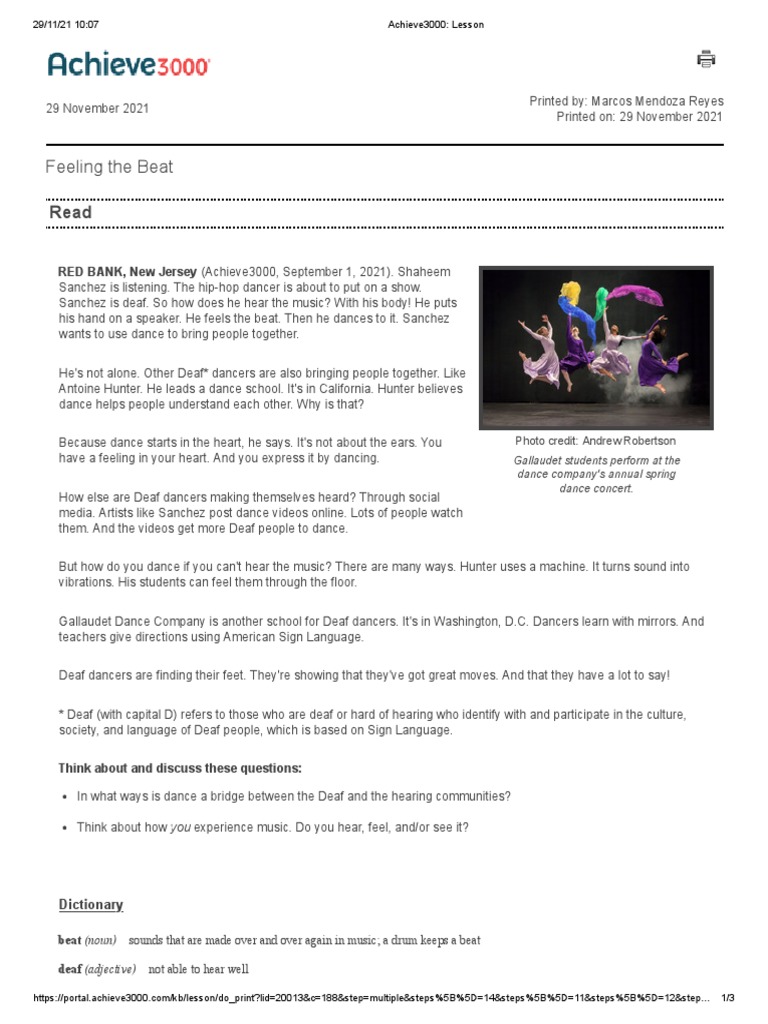 Feeling The Beat Q | PDF | Dances | American Sign Language
