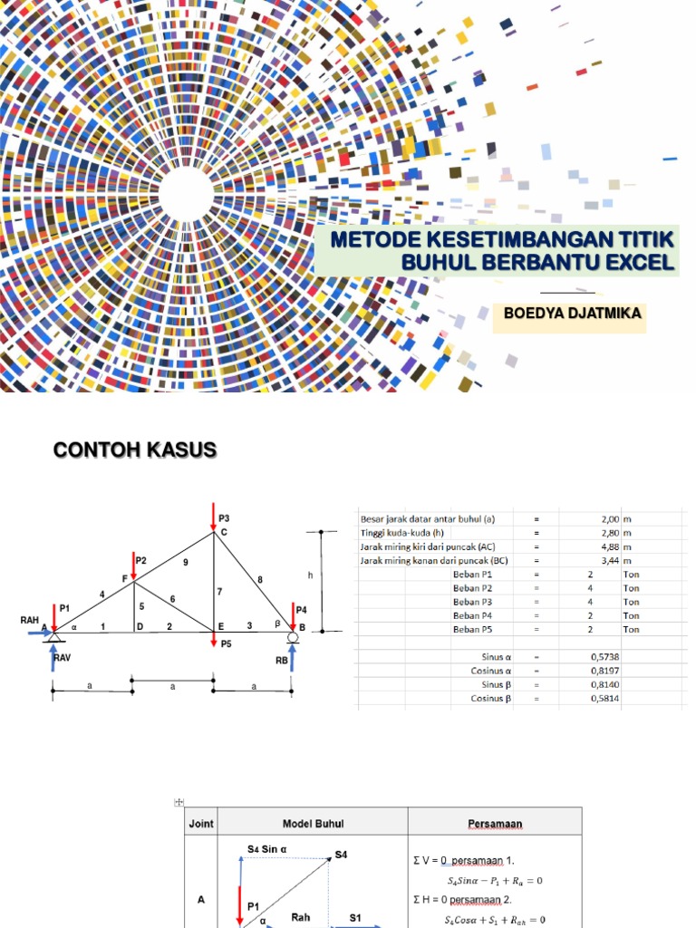 13a-Kesetimbangan Titik Buhul Berbantu Excel | PDF