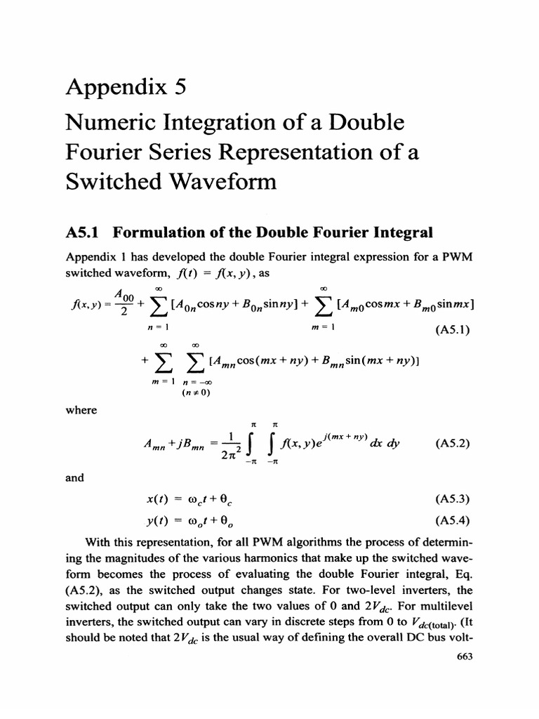 Appendix 5 Numeric Integration Of A Double Fourier Series