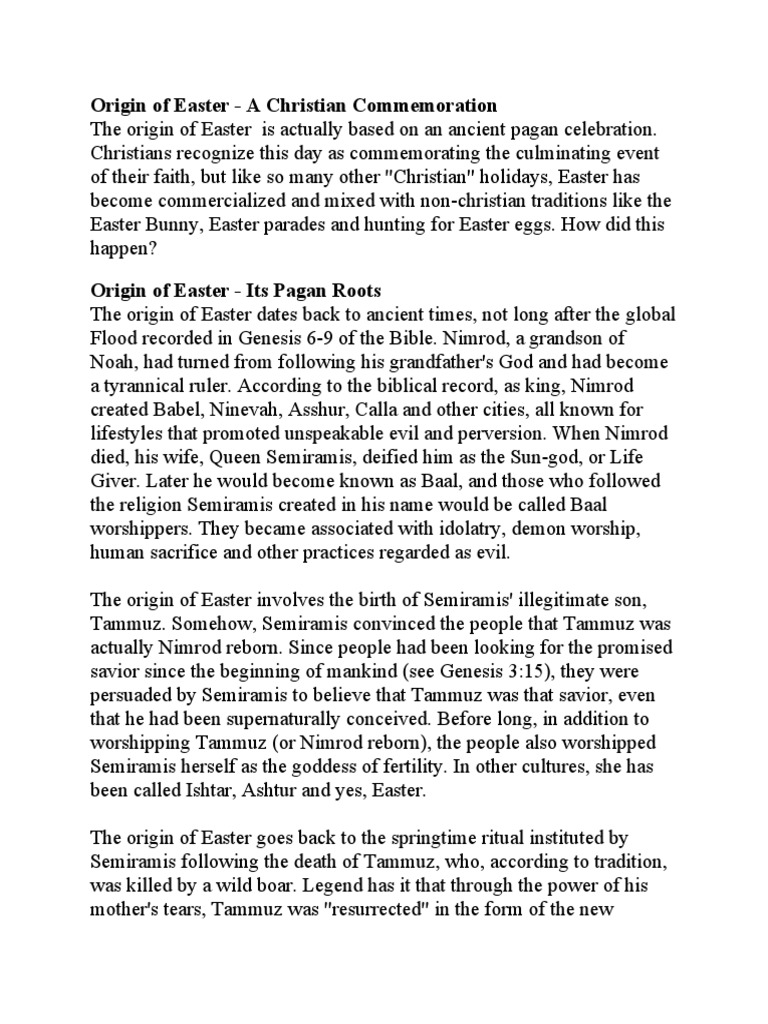Origin of Easter | PDF | Resurrection Of Jesus | Easter