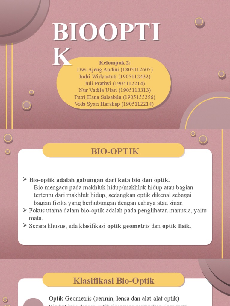 Kelompok 2 Biooptik | PDF | Kesehatan Holistik | Sains & Matematika