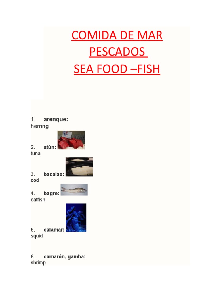 Comida de Mar Pescados Sea Food - Fish: Arenque | PDF