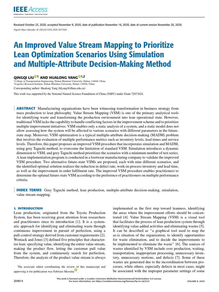 An Improved Value Stream Mapping To Prioritize Lean Optimization ...