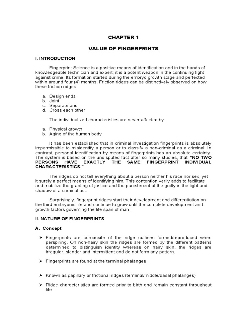 Fingerprint Identification | PDF | Fingerprint | Hand