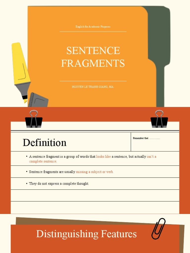 Understanding Sentence Fragments | PDF