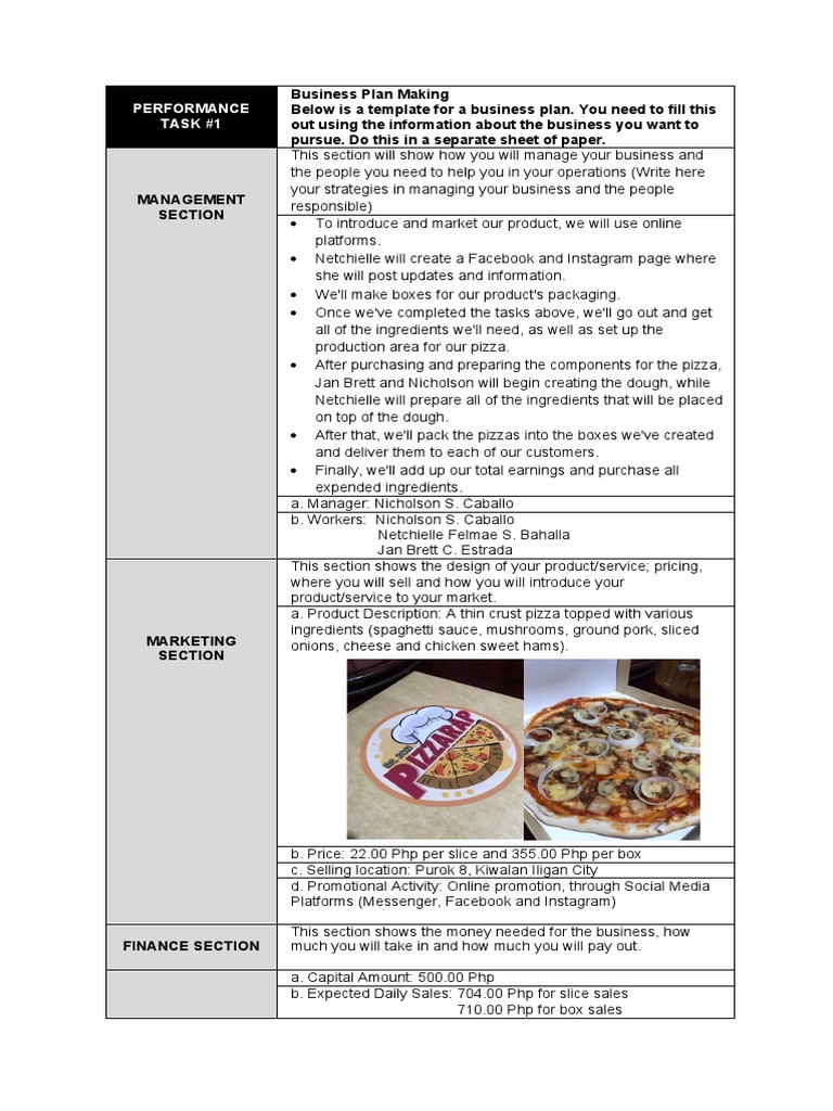 Performance Task #1 | PDF | Pizza | Regional & Ethnic Food