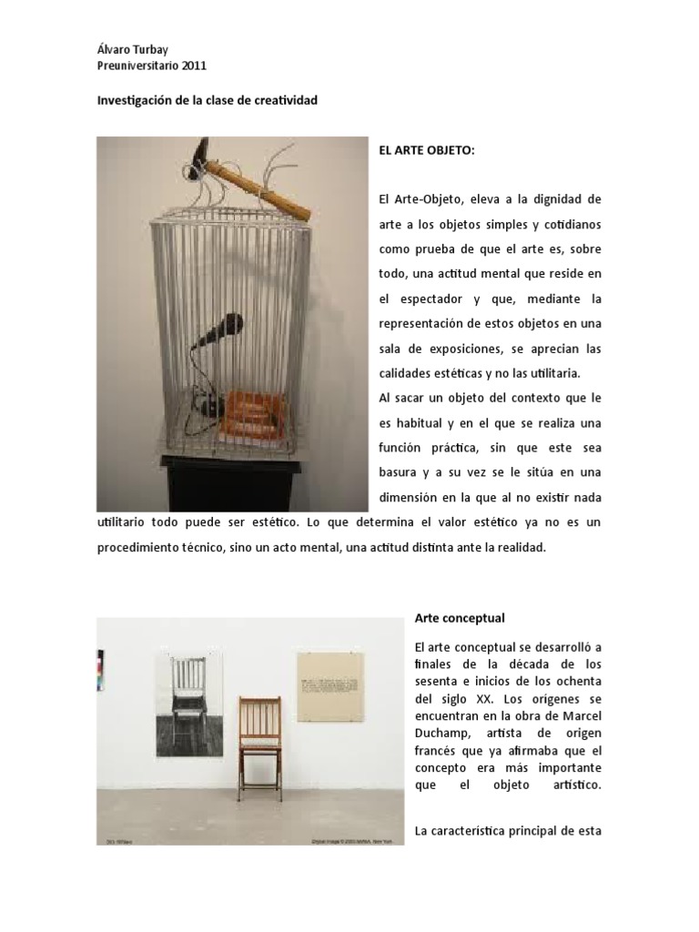 Características del Arte Objeto | PDF | Arte de performance | Arte ...